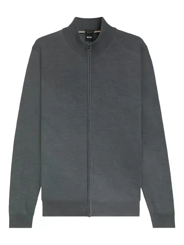 BOSS Zipped Cardigan - Grey