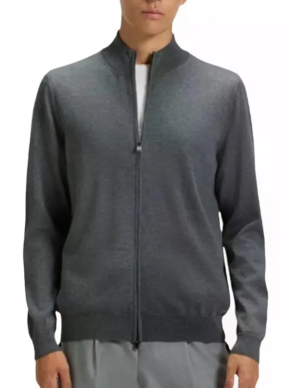 BOSS Zipped Cardigan - Grey