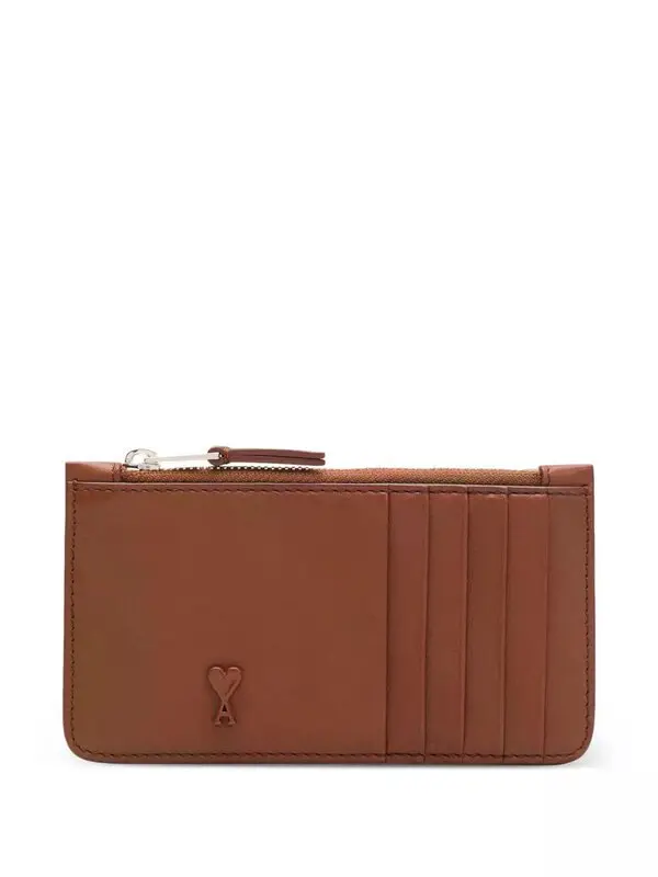 Ami De Coeur Zipped Card Holder - Brown