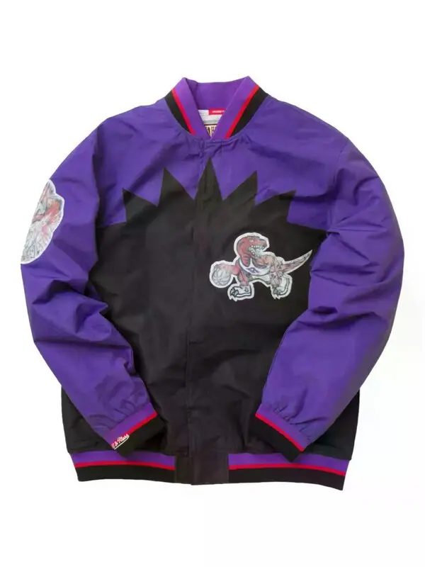 Mitchell & Ness X Toronto Raptors 75th Anniversary Warm Up Appliqué Jacket - Purple