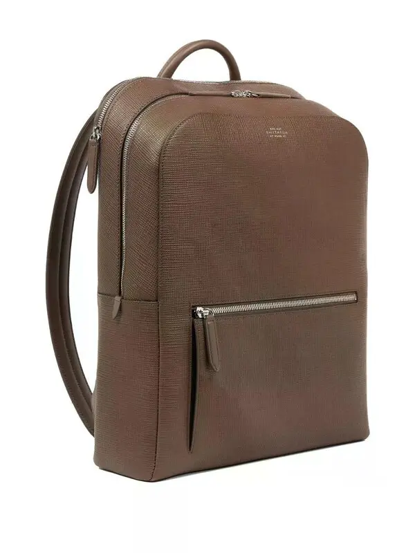 Smythson Panama Zip-around Leather Backpack