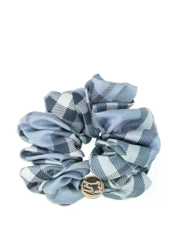 Burberry Silk Check Scrunchie - Blue