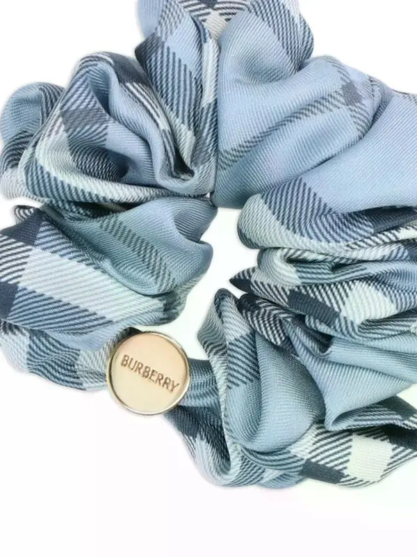 Burberry Silk Check Scrunchie - Blue