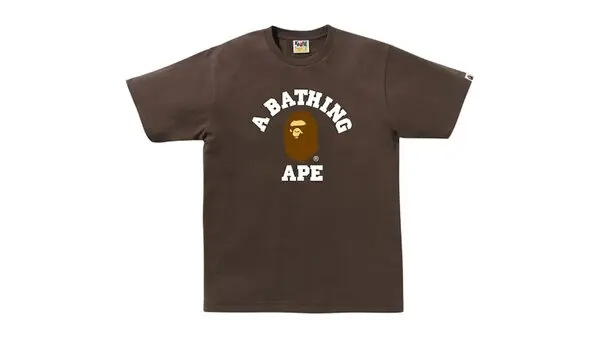 A BATHING APE College Tee Shirt - Brown