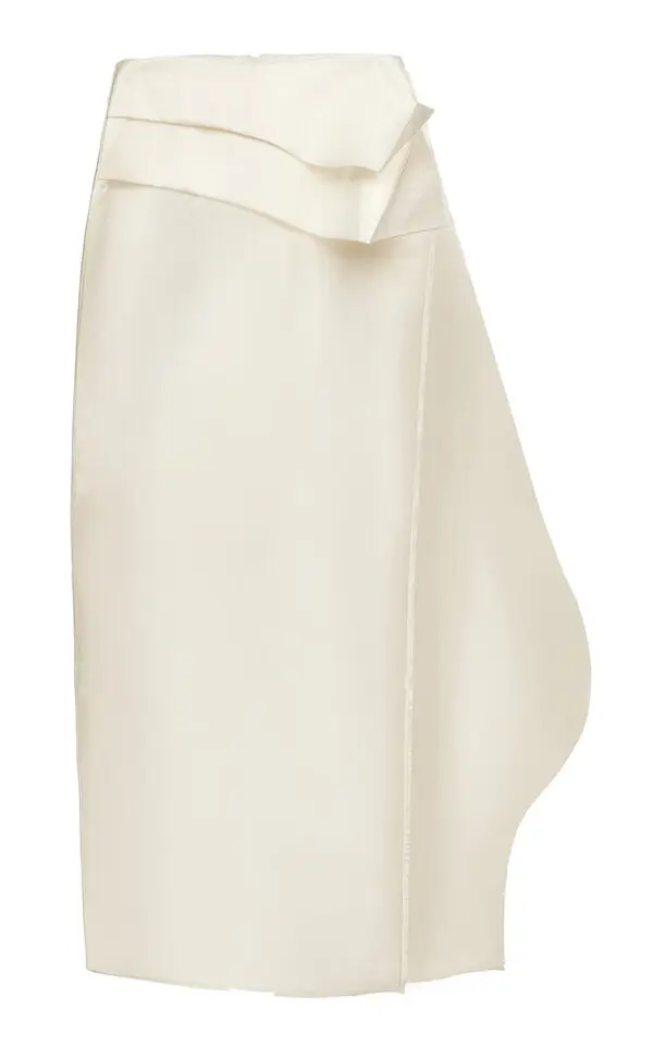 ORANGE CULTURE Draped Mikado Maxi Skirt - Off-white