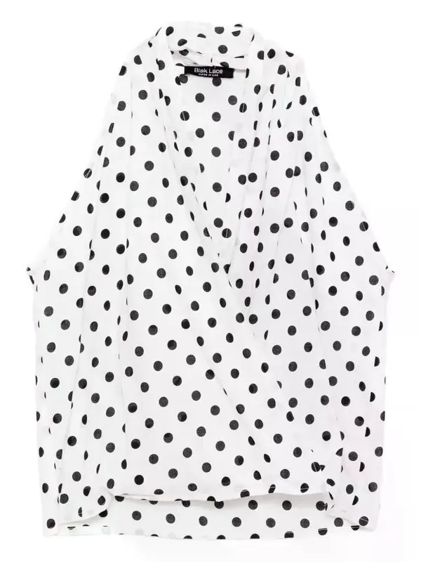 BLAKLACE Polka-dot Print Blouse - White