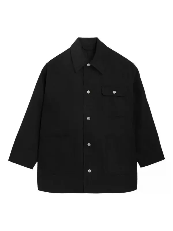 Ami Buttoned Wool Worker Jacket - Black