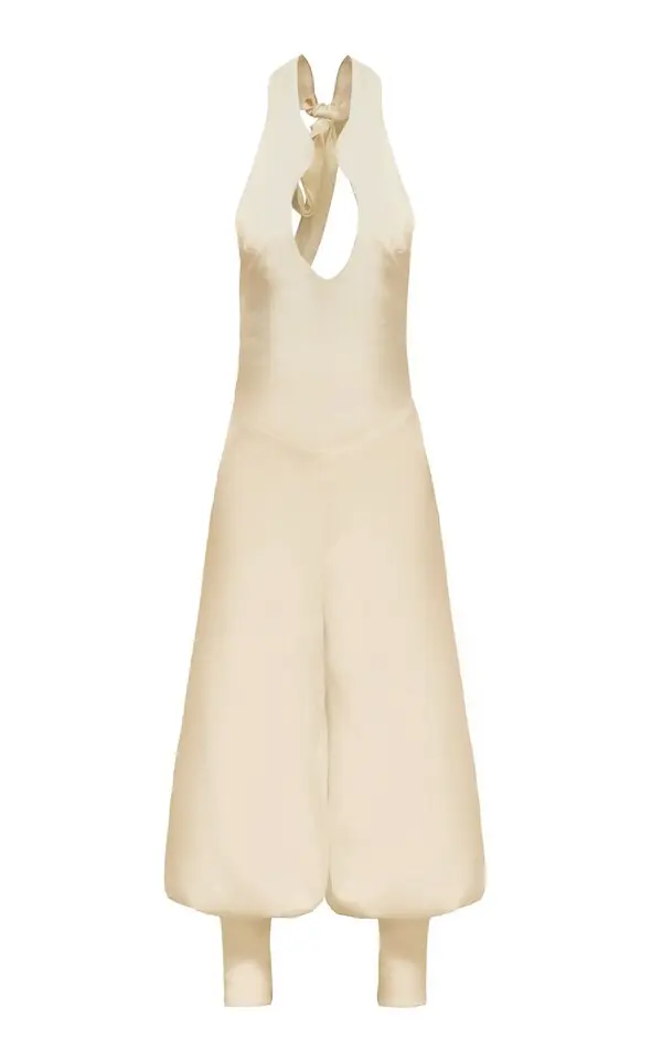 ORANGE CULTURE Aurora Keyhole Crepe Jumpsuit - White
