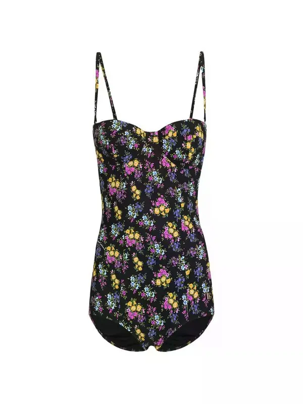 Dolce & Gabbana Floral-print Swimsuit - Black