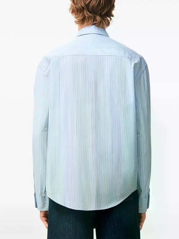 AMI Paris Cotton Striped Boxy Fit Shirt