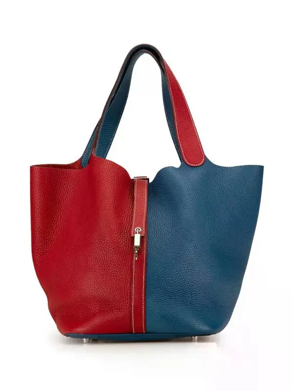 Hermès 2012 Bicolor Clemence Picotin Lock 22 Handbag - Blue