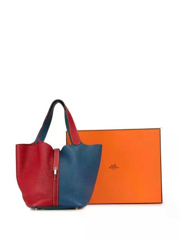 Hermès 2012 Bicolor Clemence Picotin Lock 22 Handbag - Blue