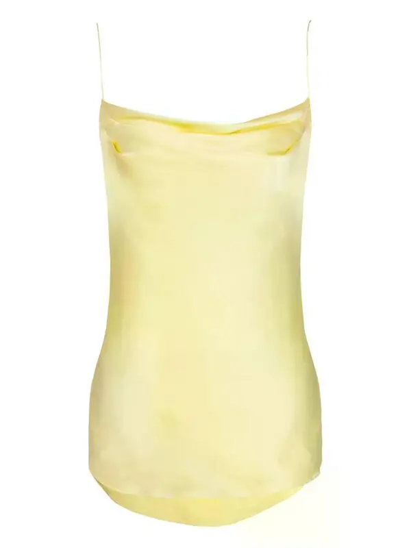 Balmain Silk Satin Thin Straps Top - Yellow