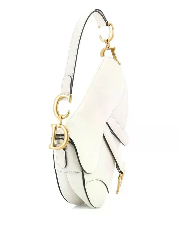 Dior Saddle Handbag Leather Mini Shoulder Bag - White