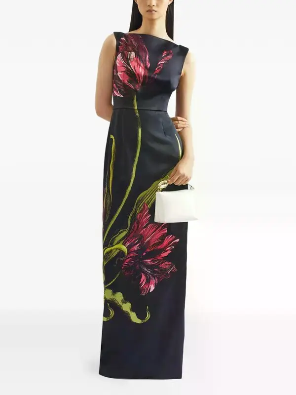 Erdem Floral-print Maxi Dress - Black
