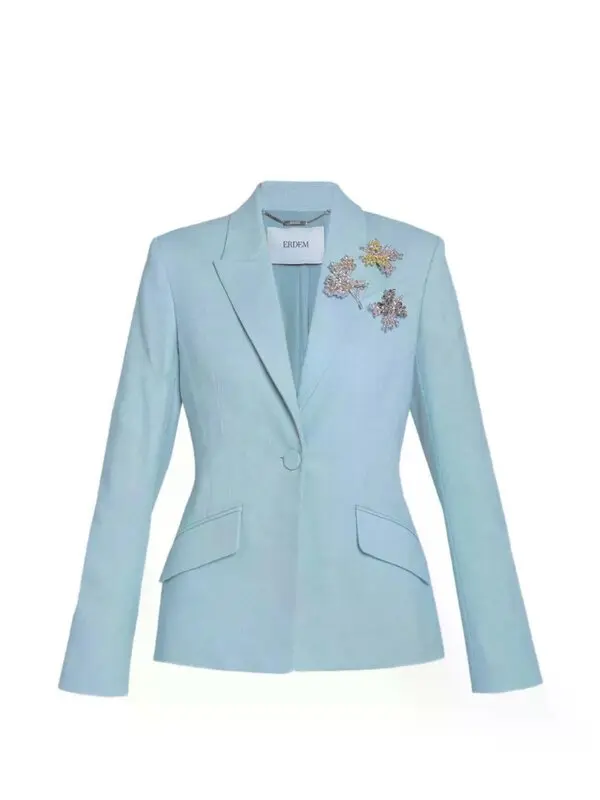 Erdem Embellished Single-breasted Blazer - Blue