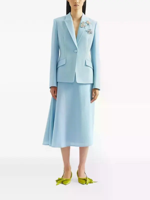 Erdem Embellished Single-breasted Blazer - Blue