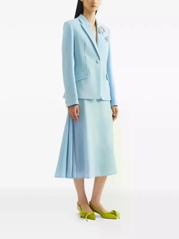 Erdem Embellished Single-breasted Blazer - Blue