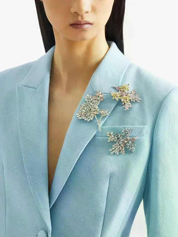Erdem Embellished Single-breasted Blazer - Blue