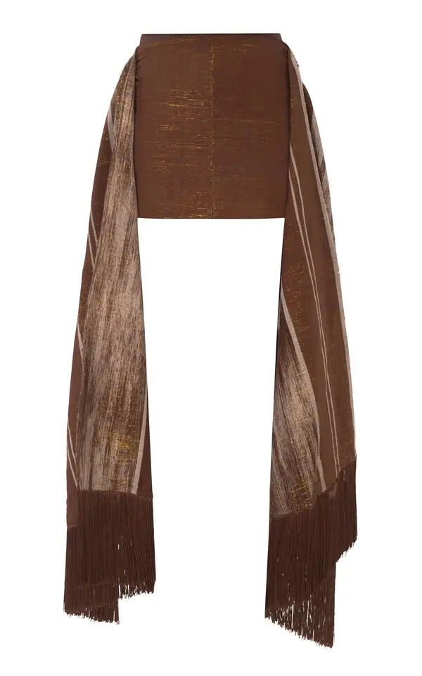 Kilentar Ogo Hand-woven Mini Skirt - Brown