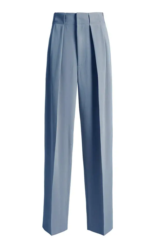 Victoria Beckham Pleated Crepe Straight-leg Trousers
