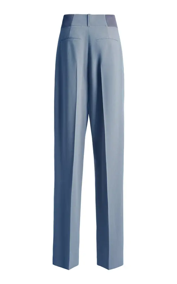 Victoria Beckham Pleated Crepe Straight-leg Trousers