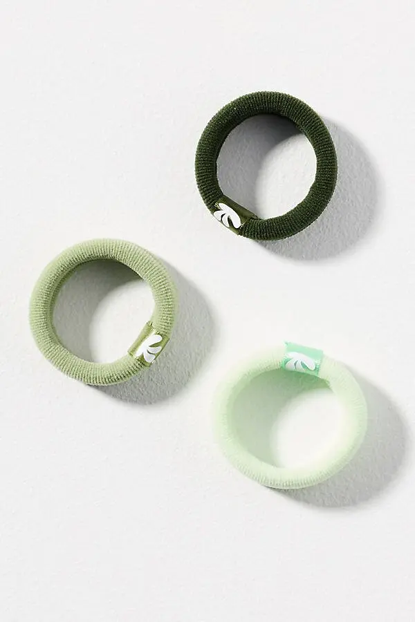 KAXI Set Of Striped Hair Ties - Green