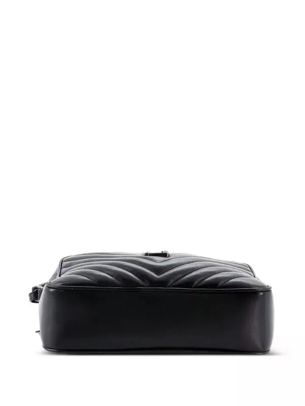 Saint Laurent Lou Camera Matelasse Chevron Leather Crossbody Bag - Black