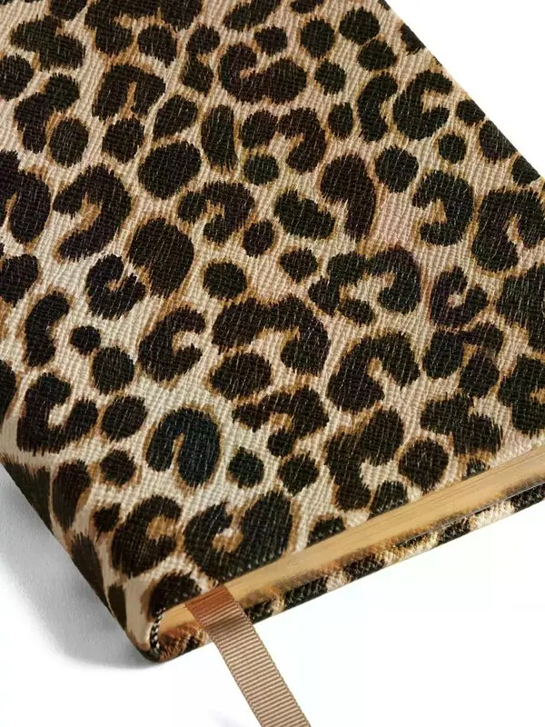 Smythson Soho Leopard-print Notebook