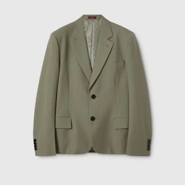 Gucci Single-breasted Dry Wool Jacket - Grey