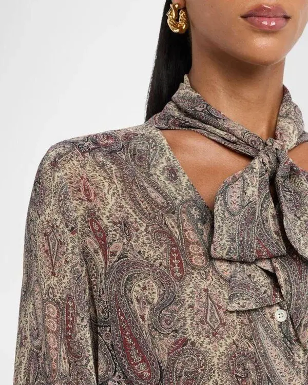 FRAME Paisley Silk Blouse