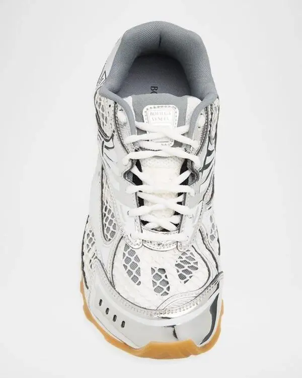 Bottega Veneta Orbit Metallic Net Runner Sneakers