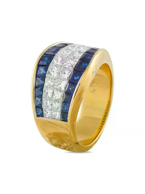 LB EXCLUSIVE 18k Yellow Diamond And Sapphire Ring - Gold
