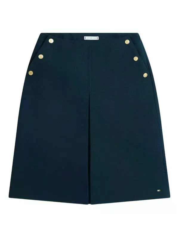 Tommy Hilfiger Midi A-line Skirt With Button Detail