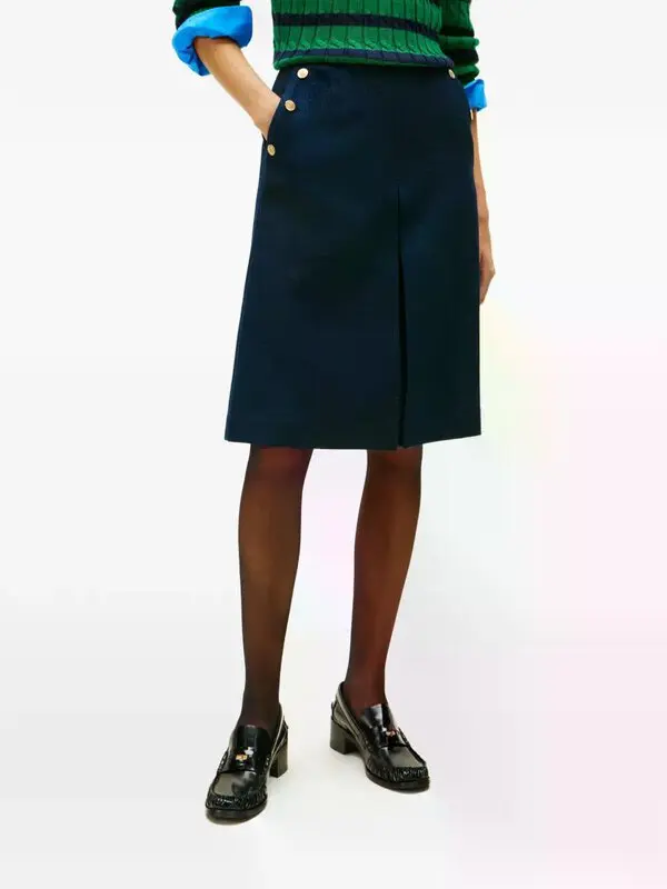 Tommy Hilfiger Midi A-line Skirt With Button Detail