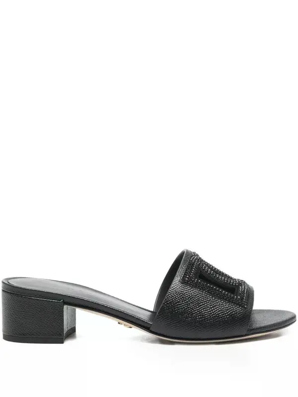 Dolce & Gabbana Embellished Heeled Mules - Black