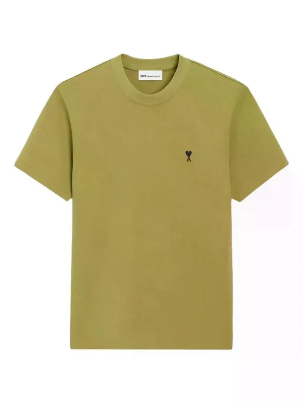 AMI Paris Cotton Contrasted Adc T-shirt - Green