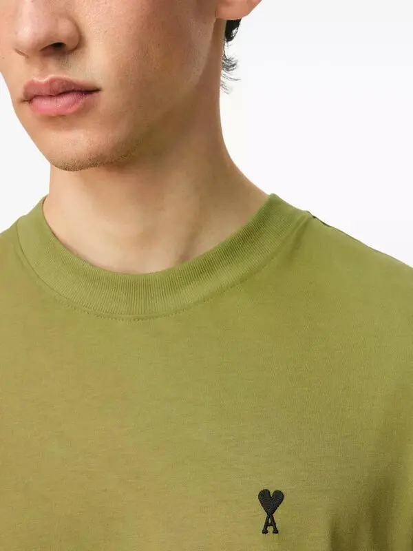 AMI Paris Cotton Contrasted Adc T-shirt - Green