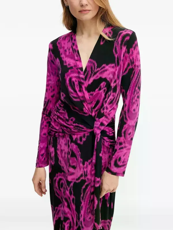 Joseph Ribkoff Paisley-print Tie Midi Dress