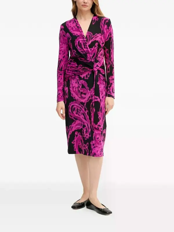 Joseph Ribkoff Paisley-print Tie Midi Dress
