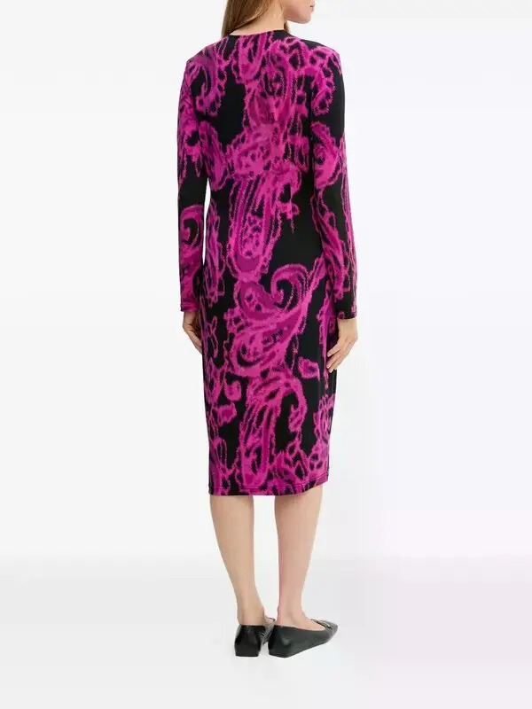 Joseph Ribkoff Paisley-print Tie Midi Dress
