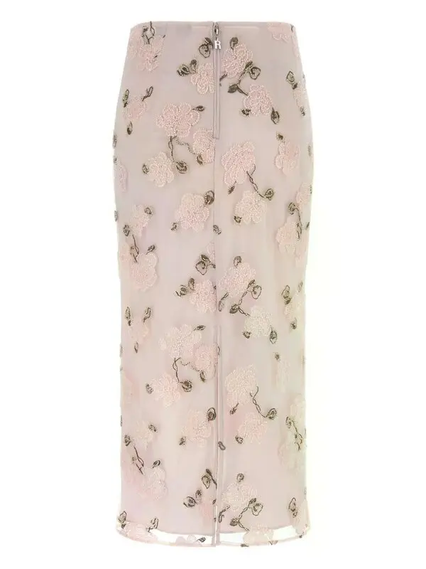 ROTATE BY BIRGER CHRISTENSEN Beaded Floral Pencil Skirt - Pink