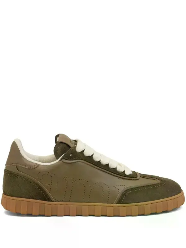 Ami Cowhide Leather Step Sneakers - Green