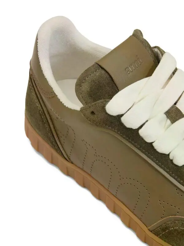 Ami Cowhide Leather Step Sneakers - Green