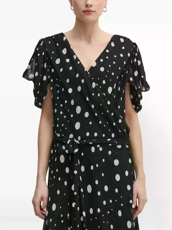 Joseph Ribkoff Polka-dot Midi Wrap Dress