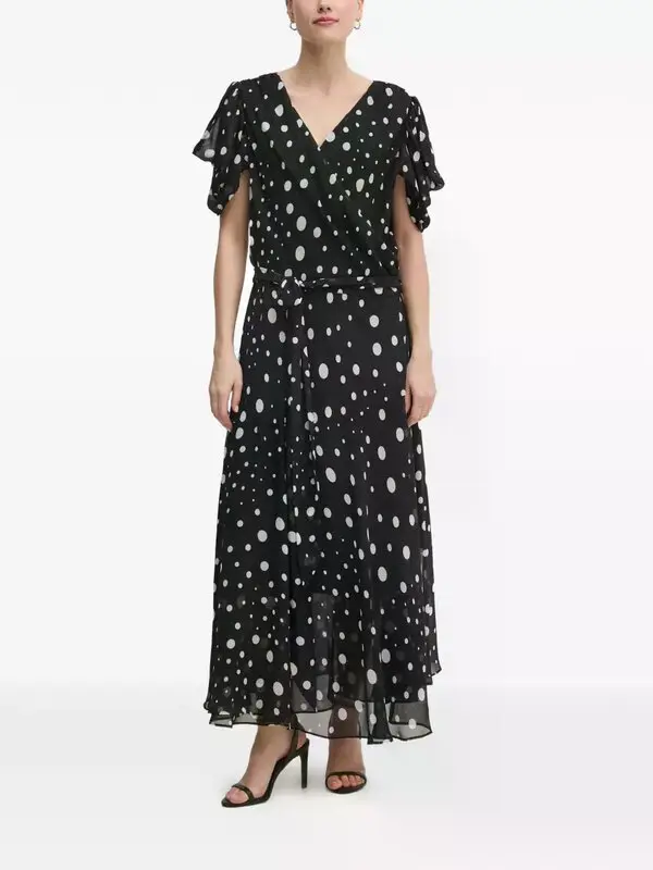 Joseph Ribkoff Polka-dot Midi Wrap Dress