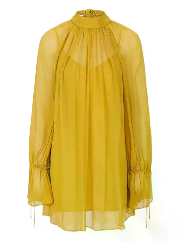 Staud Roux Rear Tie Fastening Dress - Yellow