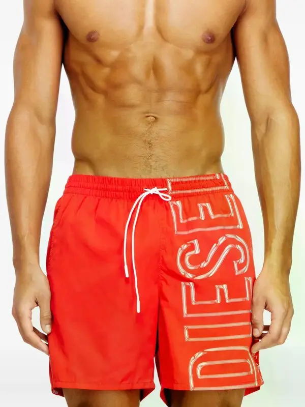 DIESEL® Logo Swim Shorts - Red