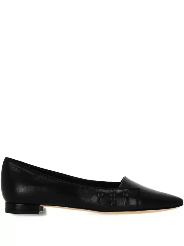 Manolo Blahnik Pointed-toe Ballet Flats With Button Detailing