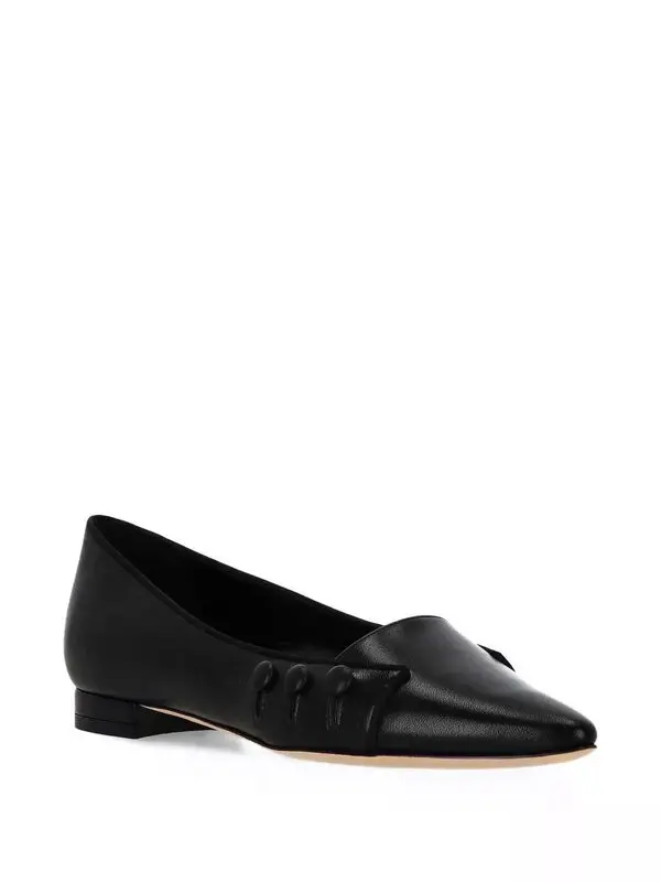 Manolo Blahnik Pointed-toe Ballet Flats With Button Detailing